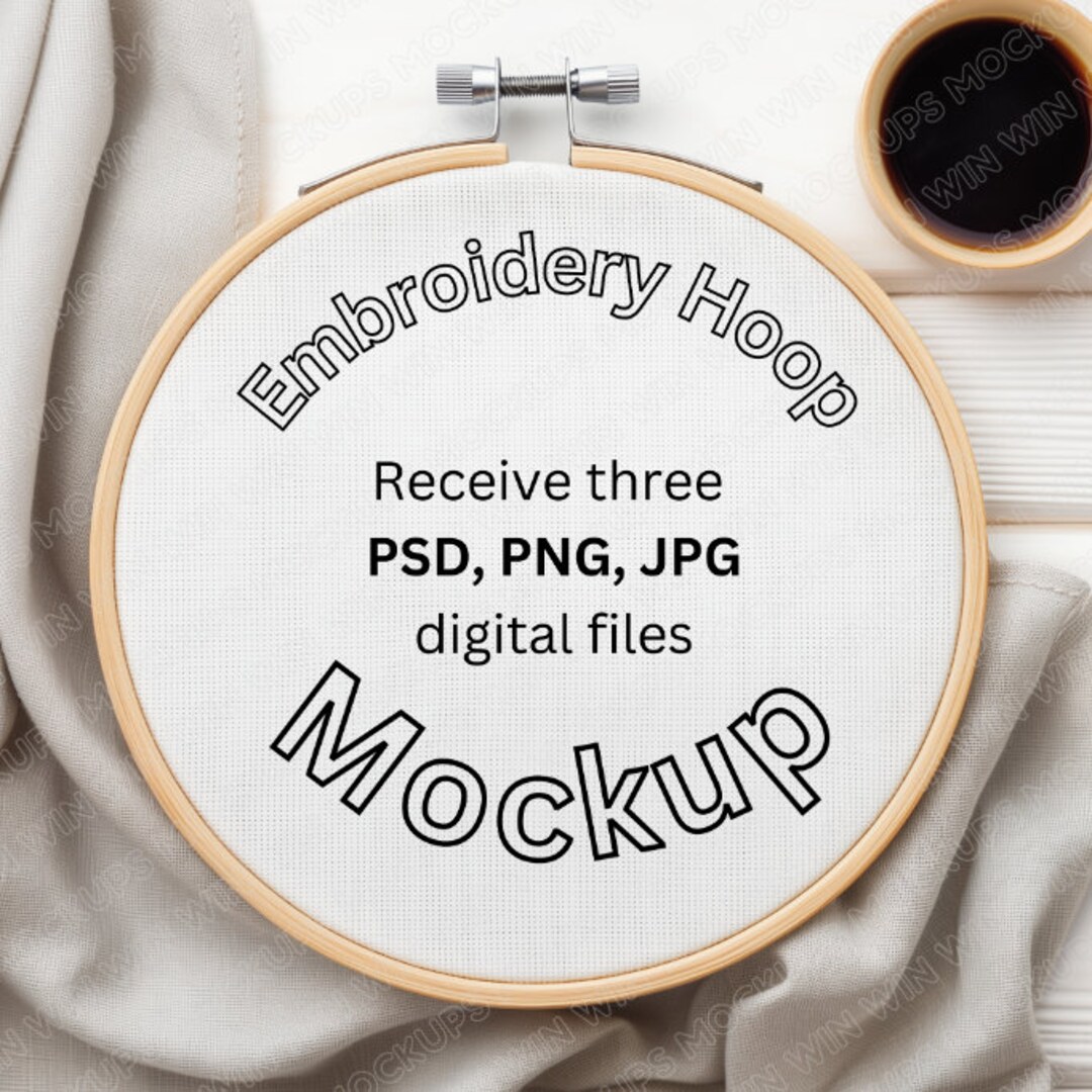 Embroidery Hoop Mockup, Embroider Mockup, Stitch Mockup, Sewing Mockup ...