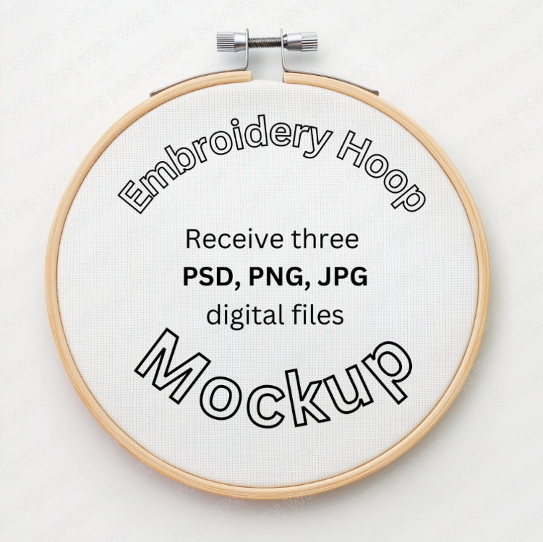 Embroidery Hoop Mockup, Embroider Minimal Mockup, Minimalist Mockup ...