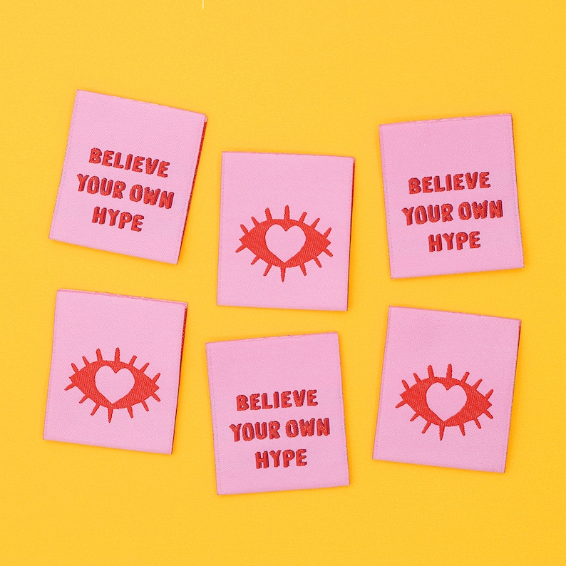 Believe Your Own Hype Woven Labels - 6 Pack - Sewing Labels for Clothes ...