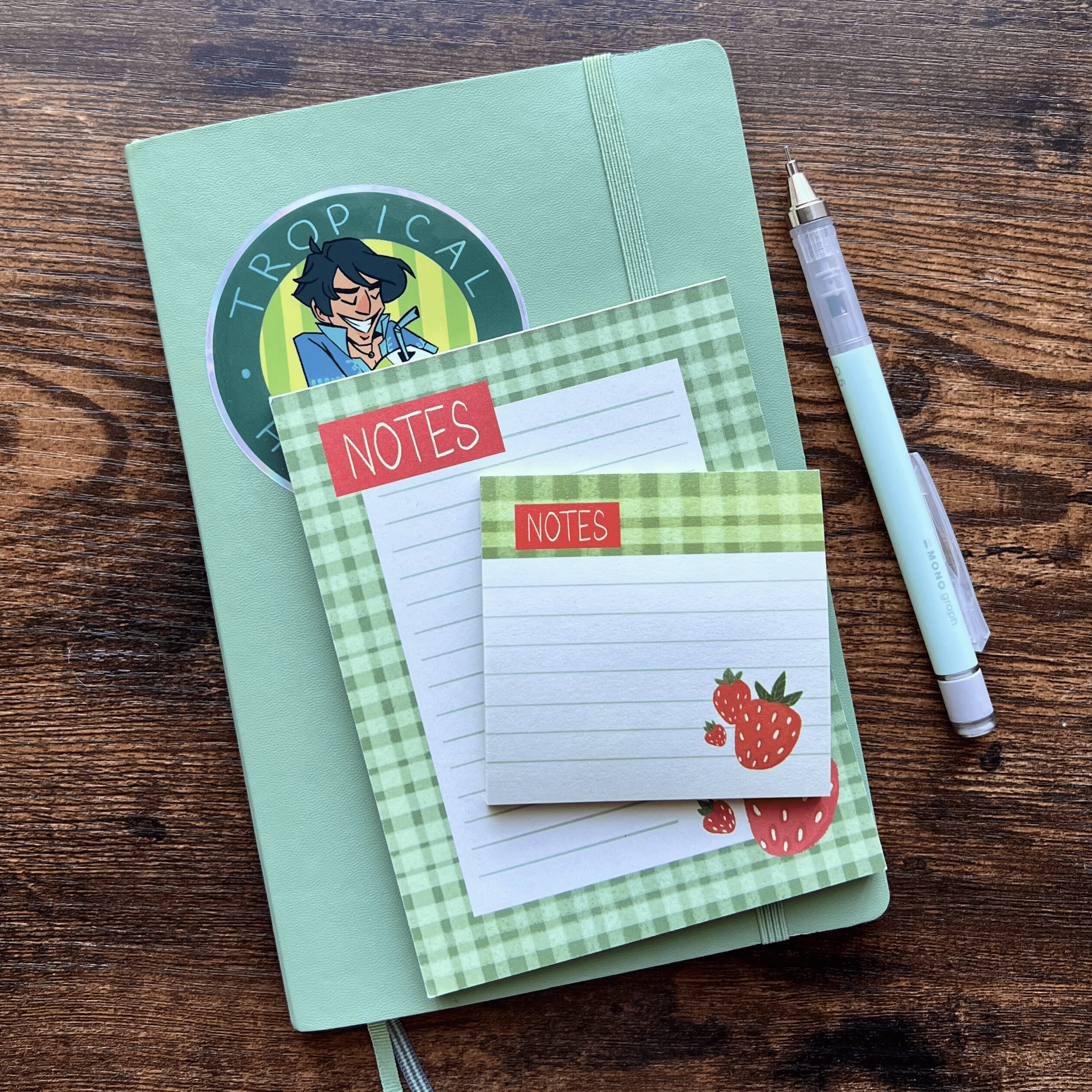 Medium Strawberry Notepad 5x4 50 Sheets - Etsy