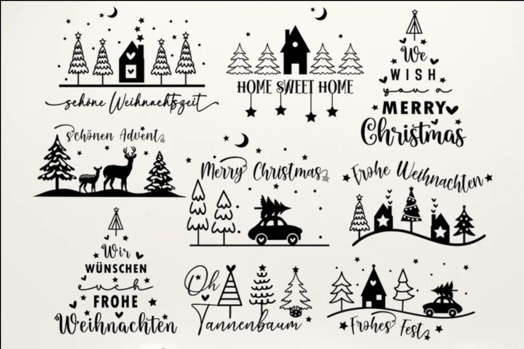 Frohe Weihnachten Plotter File Svg Pngplotterdatei Haus - Etsy