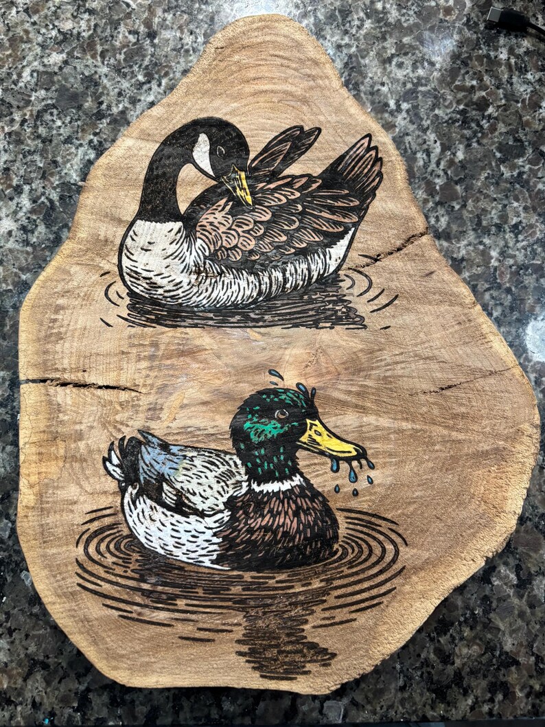 Wood Burned Duck and Goose - Etsy