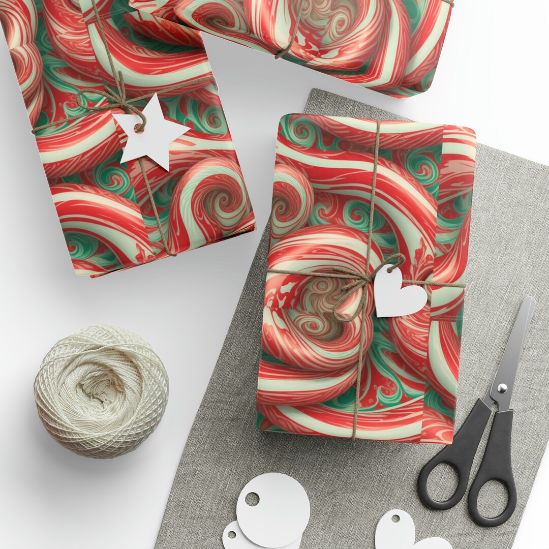 Candy Cane Delight Wrapping Paper - Etsy