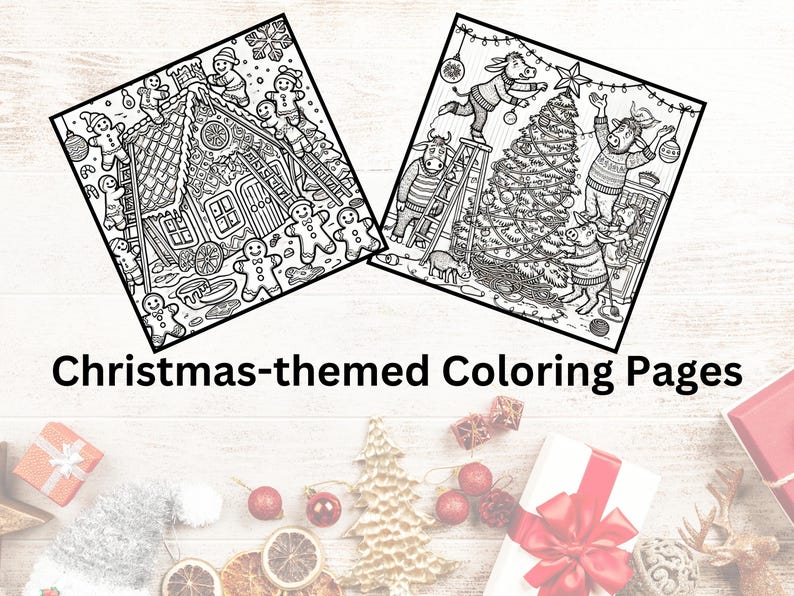 Festive Christmas Coloring Pages | Fun Holiday Scenes With Santa, Elves ...