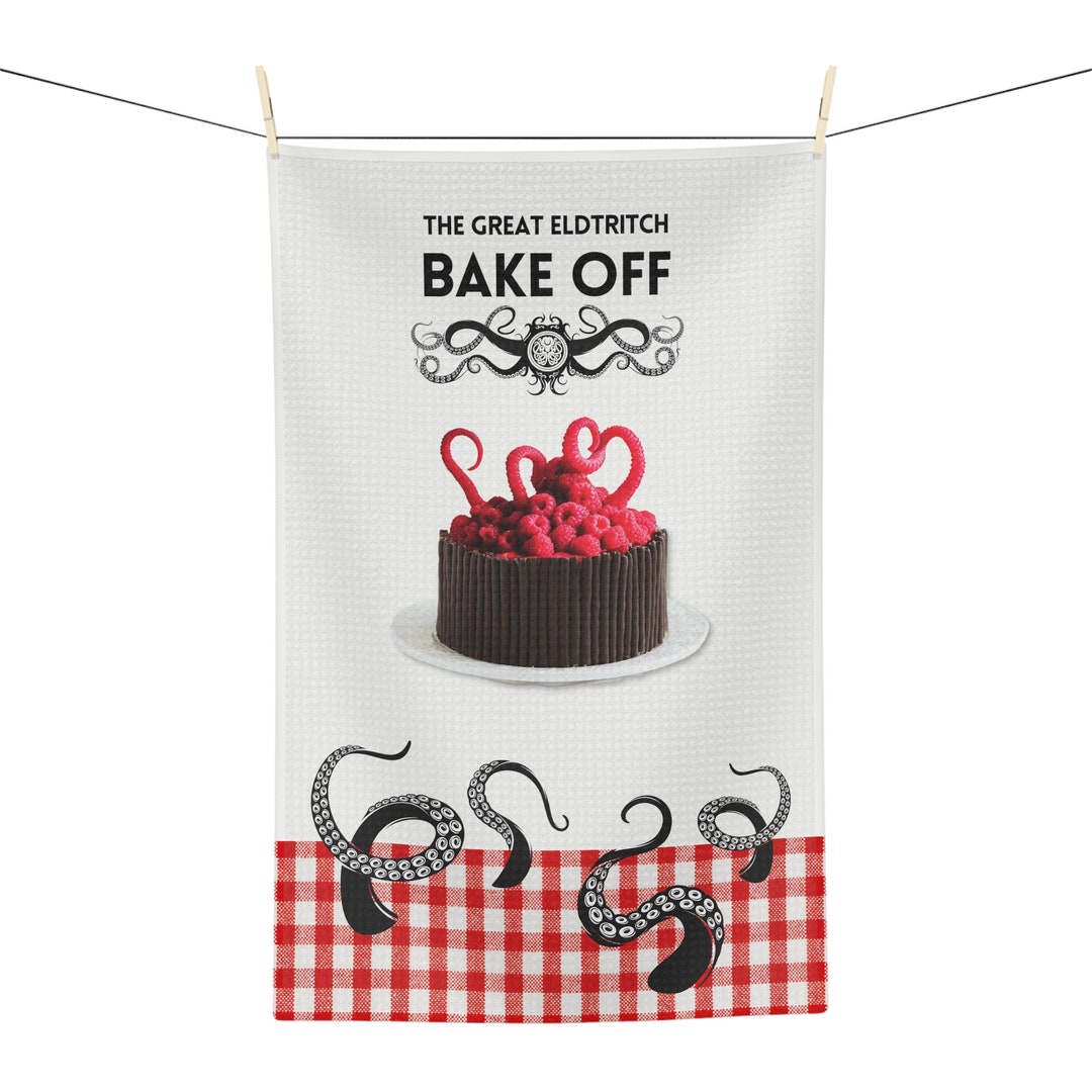 Funny Cthulhu Kitchen Tea Towel Featuring the Satirical Great Eldritch ...