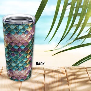 Mermaid Scales 20 Oz Insulated Tumbler. Mermaidcore Gift. Jewel-toned ...