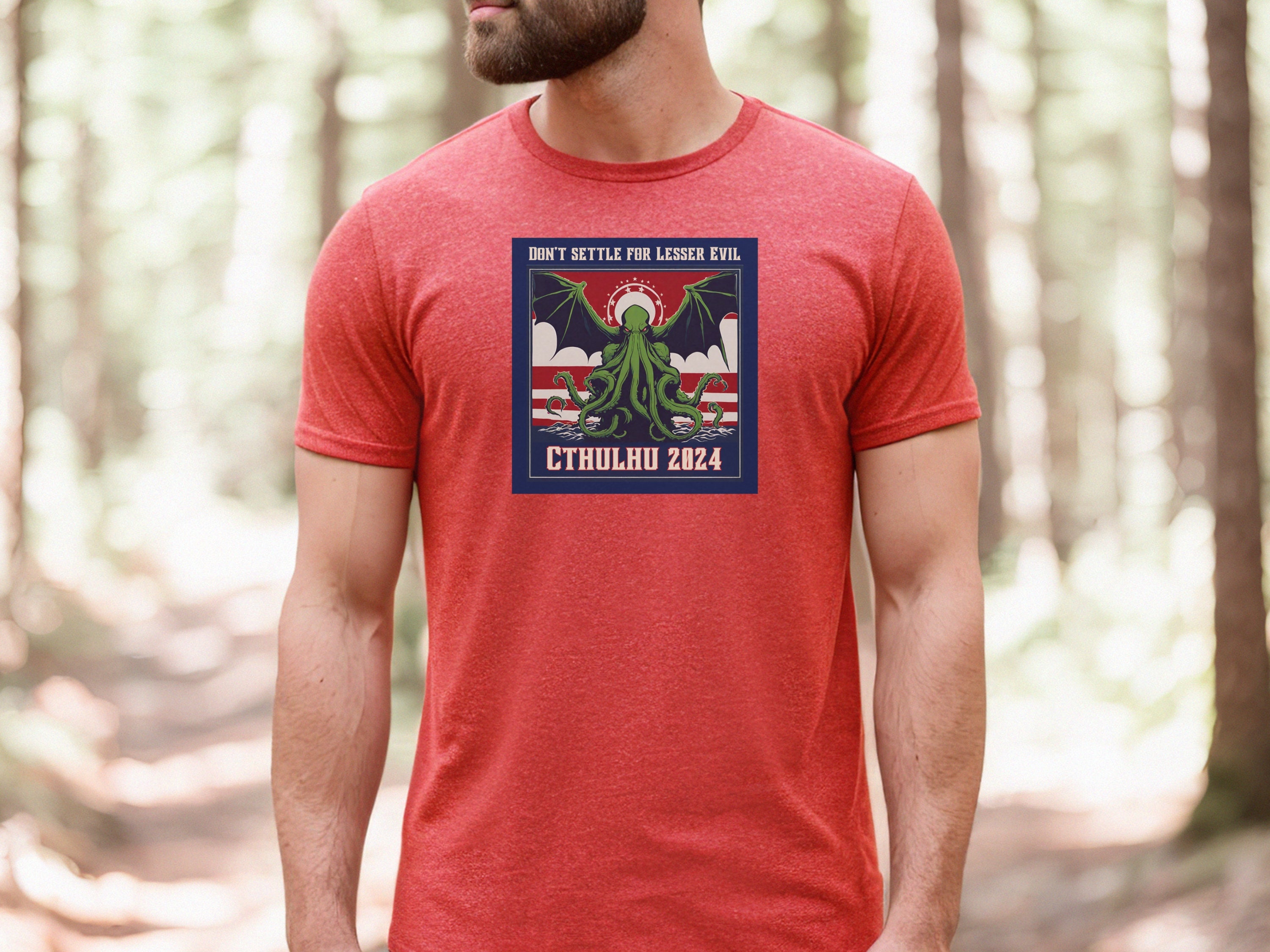 Funny Cthulhu T-shirt Featuring Cthulhu on a 2024 Election Campaign ...