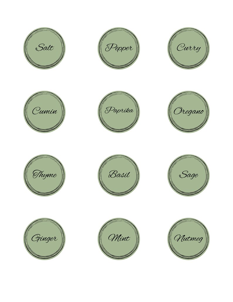 Editable Circular Spice and Seasoning Labels Template - Home and Office ...