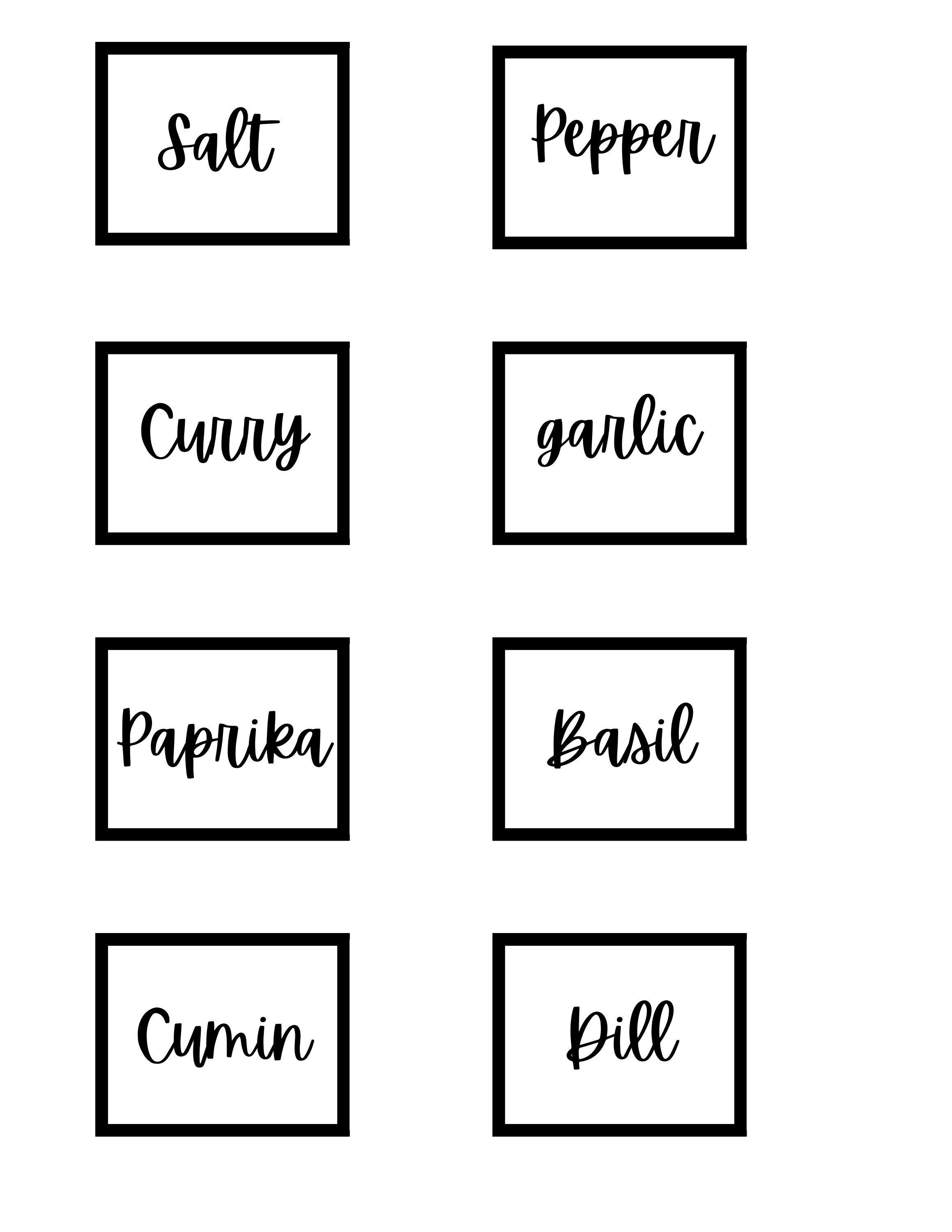 40 Spice and Seasoning Labels - Print at Home - Simplistic and Clean ...