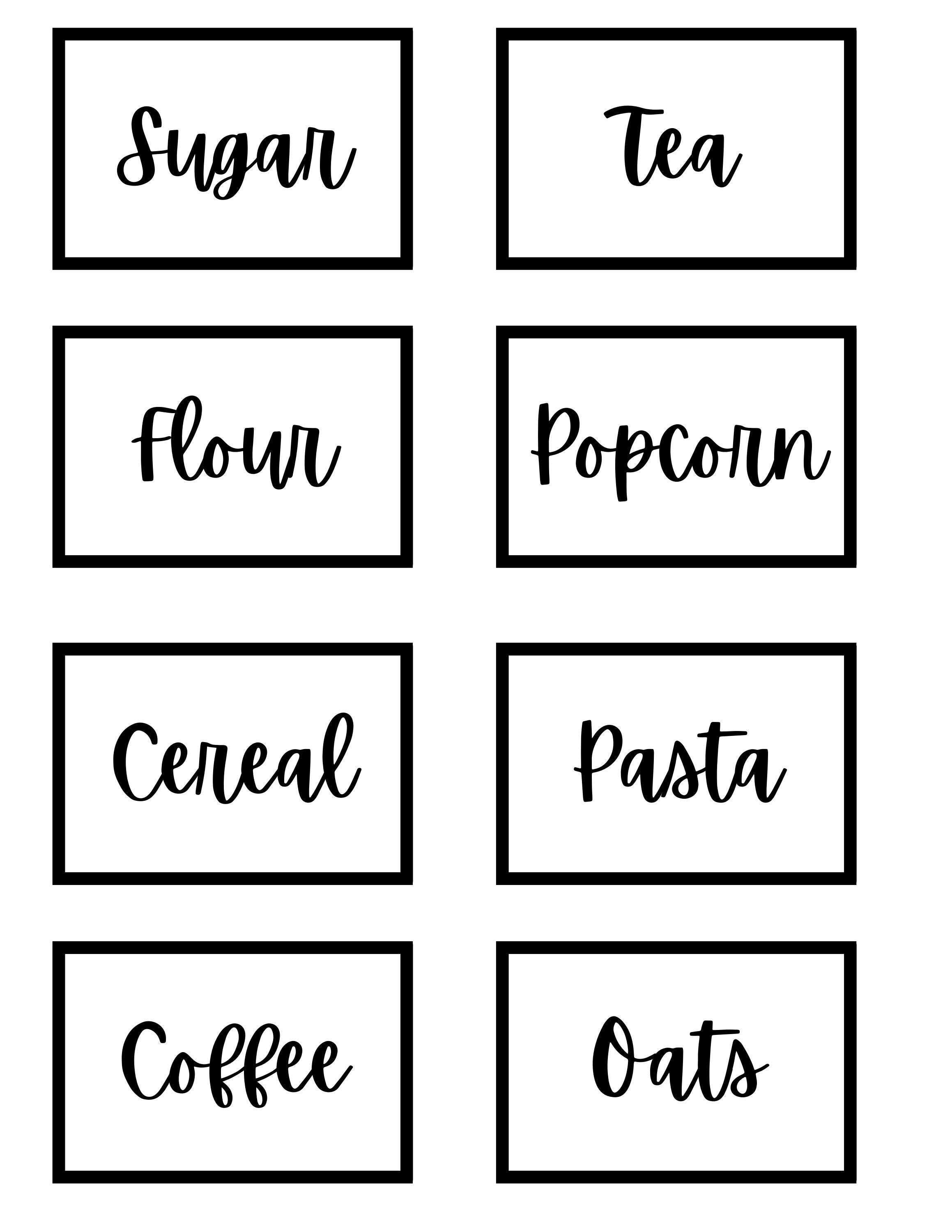 Pantry Labels - Print at Home - Simplistic and Clean Kitchen ...