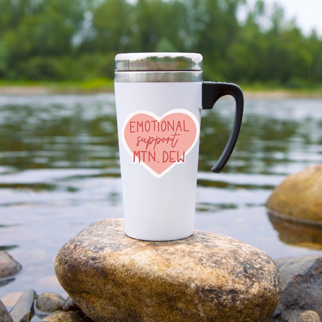 Emotional Support Mtn Dew Vinyl Sticker | Snarky Funny Sticker | Mom ...