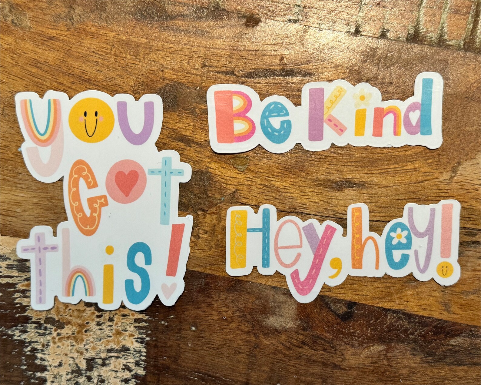 Whimsical Be Kind Teacher Vinyl Sticker Hand Drawn Bright Design Water ...