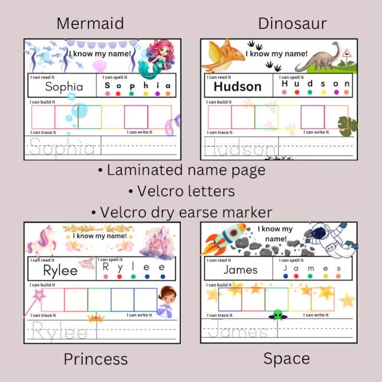 Personalized Name Dry Erase Mat for Preschool and Kindergarten ...