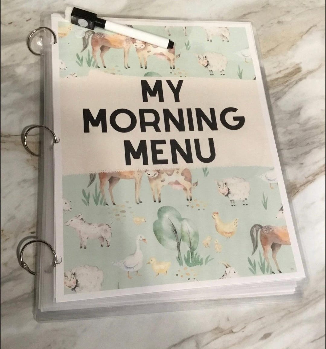 Morning Menu Physical Book Personalized, Busy Book for Preschool ...