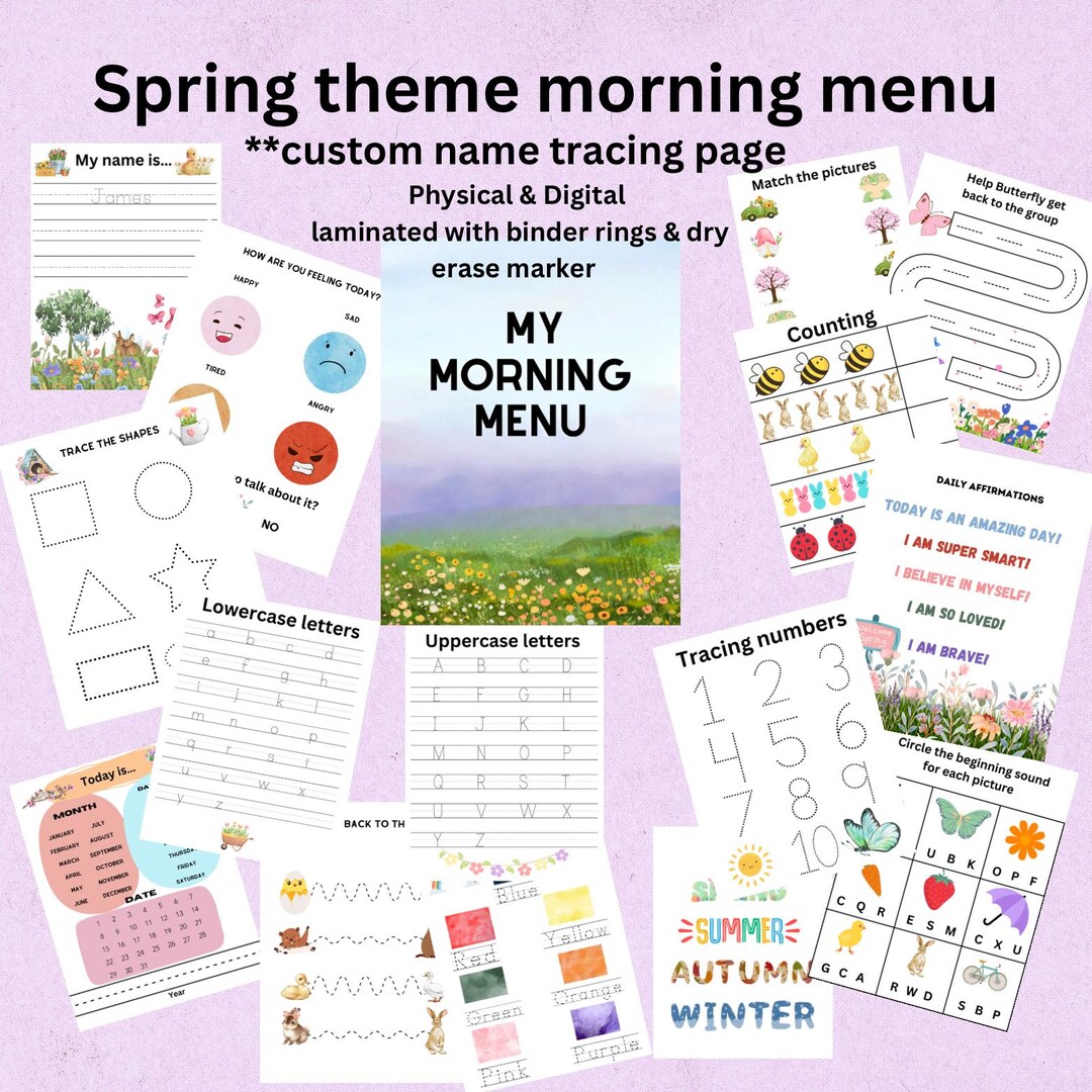 Spring Activity Physical Book Personalized, Busy Book for Preschool ...