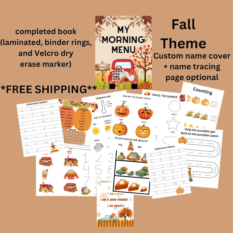 Morning Menu Physical Book Personalized, Busy Book for Preschool ...