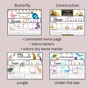 Personalized Name Dry Erase Mat for Preschool and Kindergarten ...