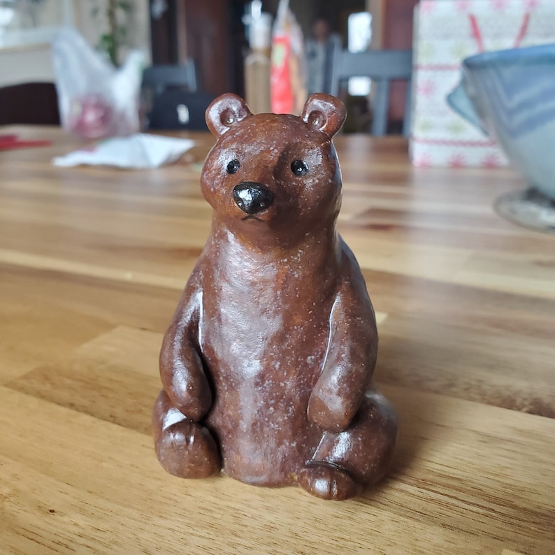 Handmade Brown Bear Figure - Etsy