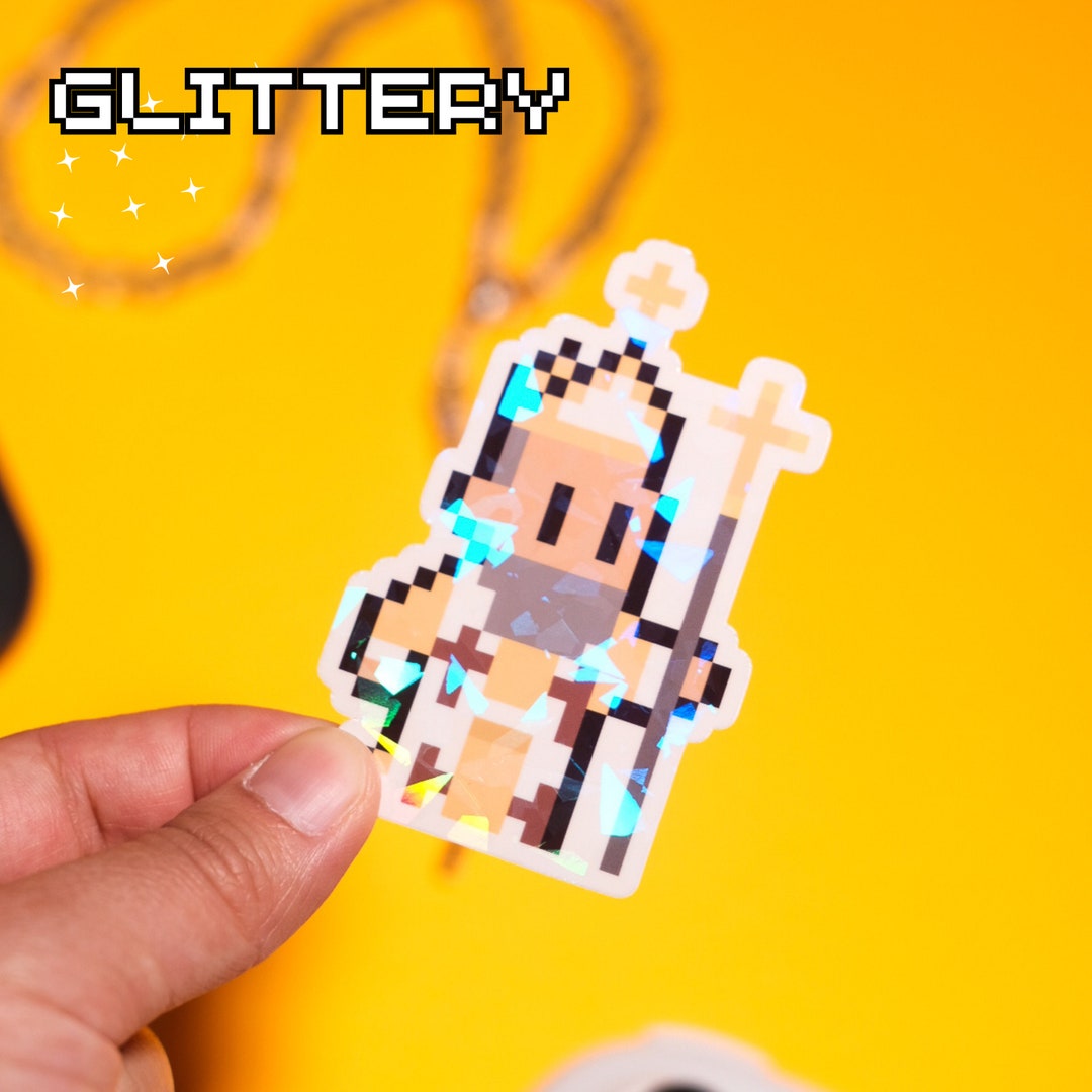 Glittery St. Ambrose Holographic Video Game Sticker - Etsy
