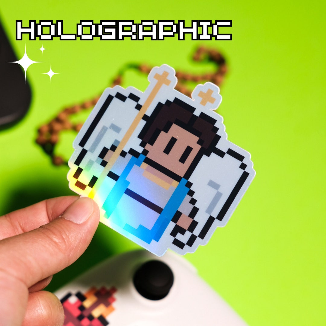 Holographic St. Raphael the Archangel Video Game Sticker - Etsy