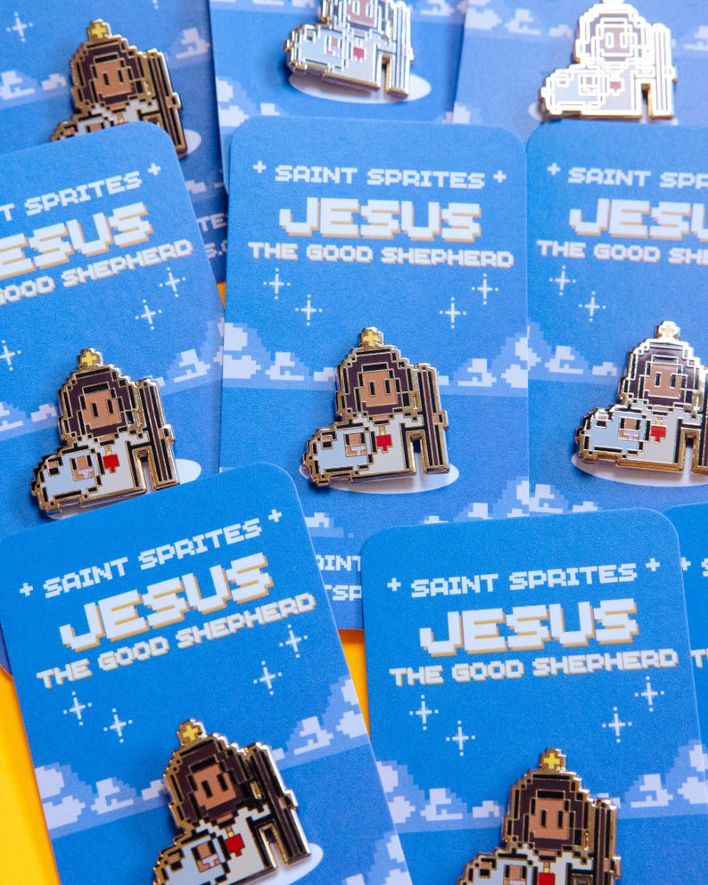 Jesus the Good Shepherd Retro Video Game Enamel Pin - Etsy