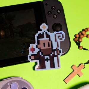 Holographic St. Augustine Video Game Sticker - Etsy