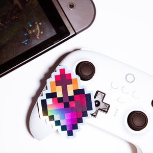 Holographic Sacred Heart of Jesus Video Game Sticker - Etsy