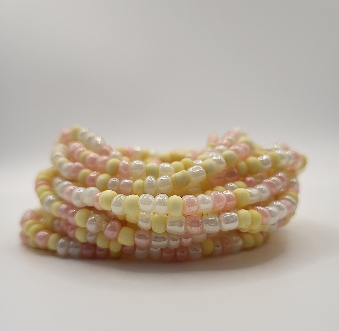 Pink Lemonade Bracelet: Matte & Glossy Pastel Bead Set, 7 Inch - Etsy