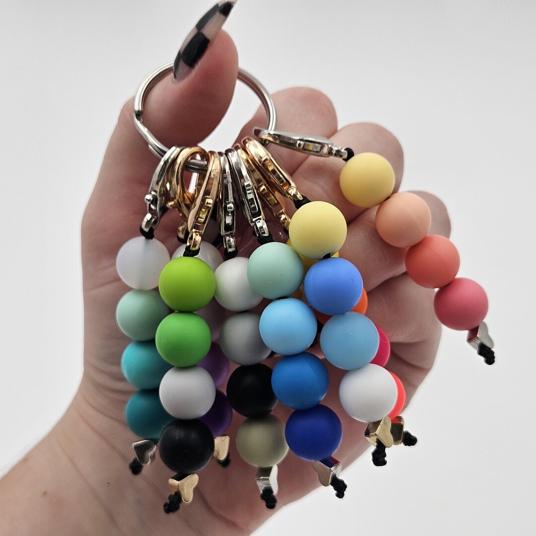 Silicone Bead Keychain: 2 Inch Trendy and Cute Keychain - Etsy
