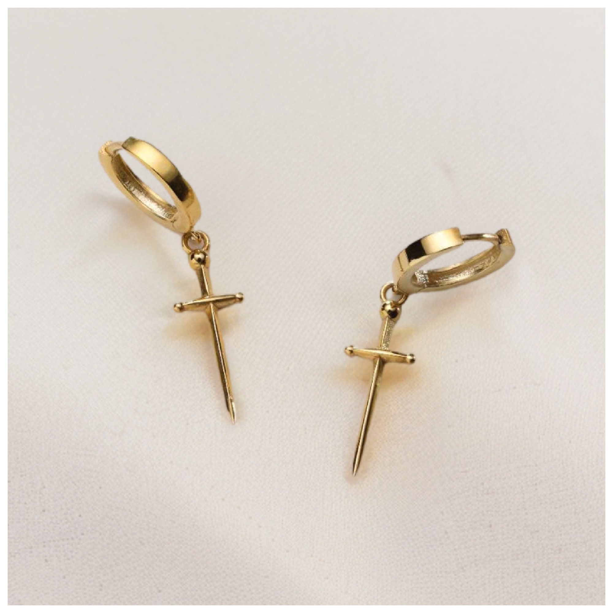 Dagger Drop Earrings, Sword Earrings, Dagger Sword Dangle Hoop Earrings, Stacking Earrings ...