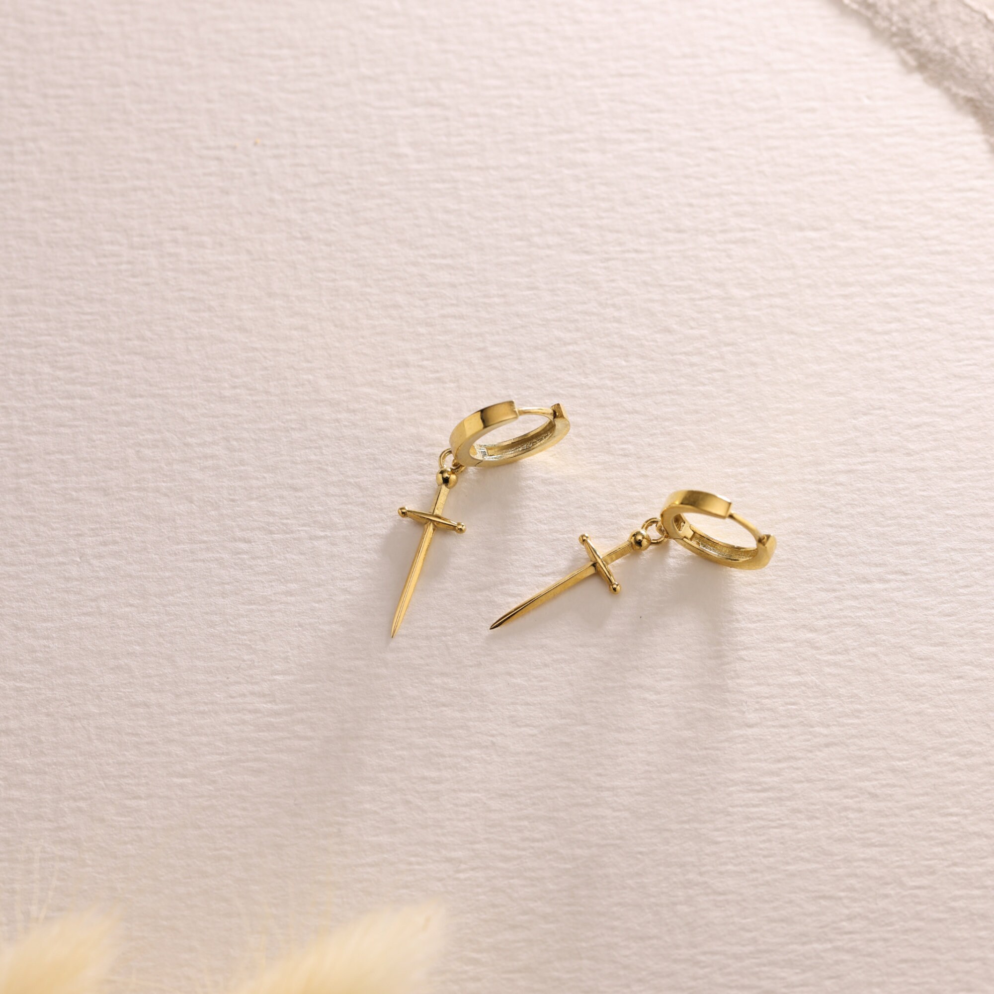 Dagger Drop Earrings, Sword Earrings, Dagger Sword Dangle Hoop Earrings, Stacking Earrings ...