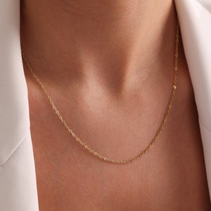 Ultra Dainty Simple Chain Necklace, Thin Gold Necklace Silver or Rose ...