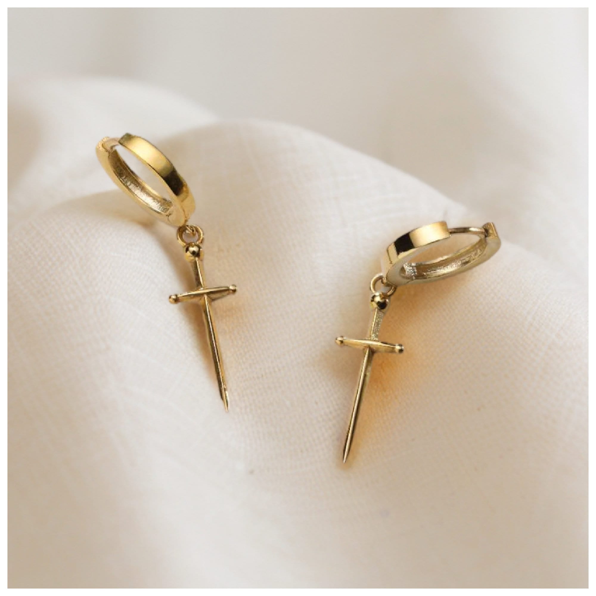 Dagger Drop Earrings, Sword Earrings, Dagger Sword Dangle Hoop Earrings, Stacking Earrings ...