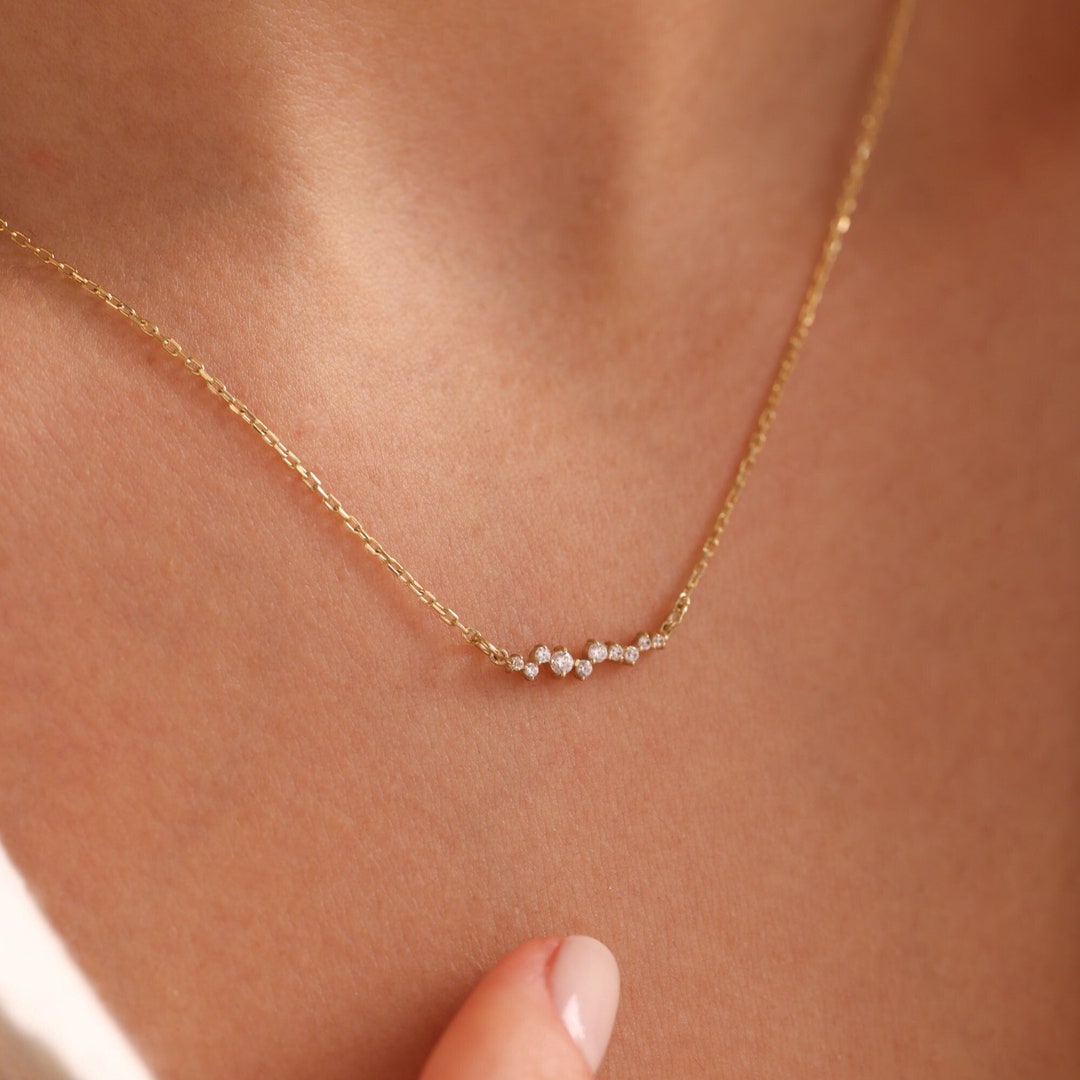 Minimalist Diamond Necklace, Dainty Diamond Necklace, Necklaces for ...