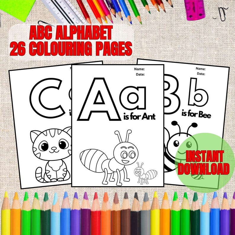 Alphabet Coloring Pages, Printable Worksheets, Preschool, Kindergarten ...