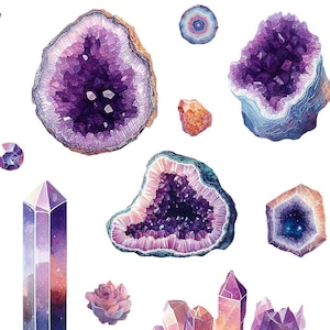 Amethyst Crystals 30+ Sticker Pack - Etsy