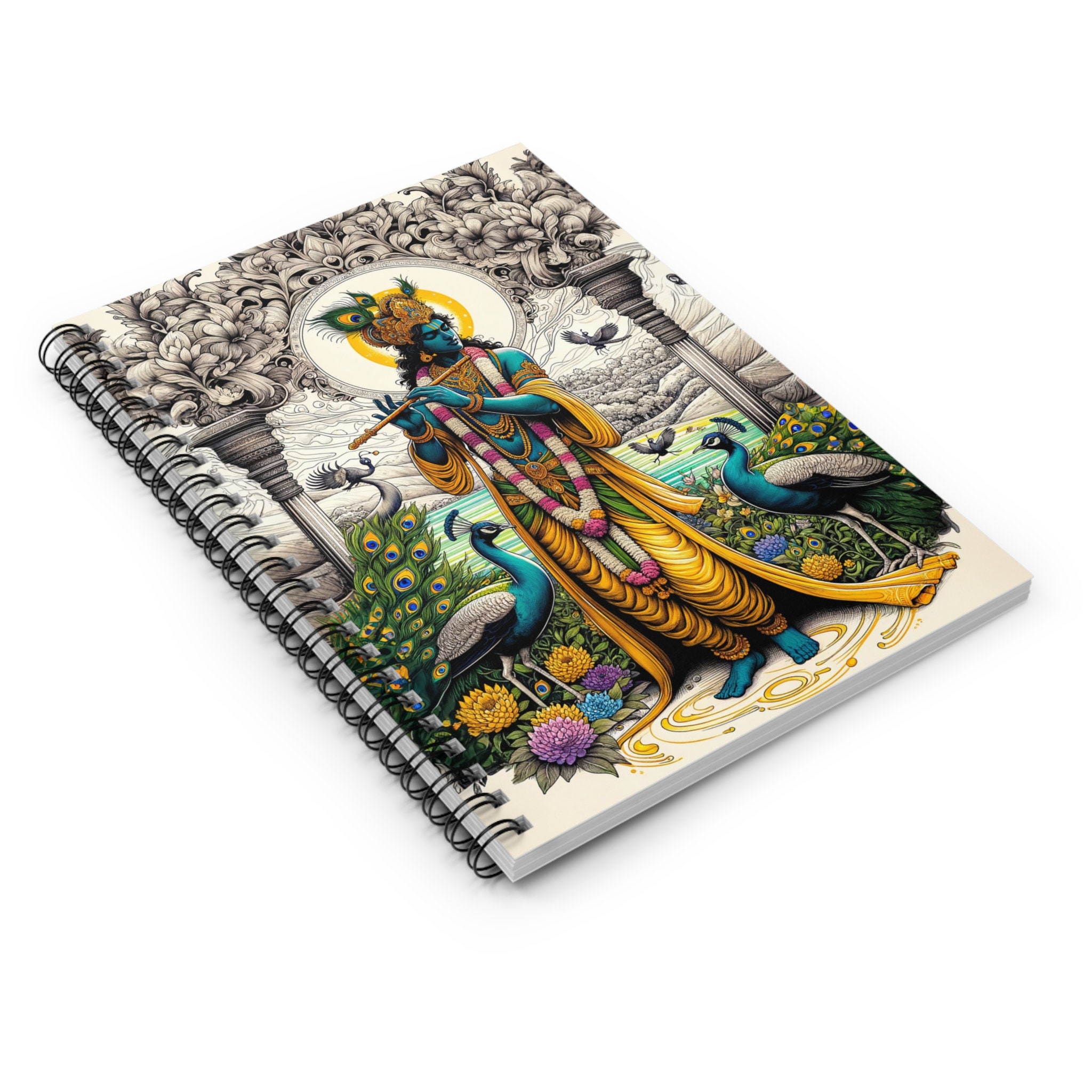 Hindu God Krishna-inspired Journal (118 Ruled Line Pages, 59 Sheets ...