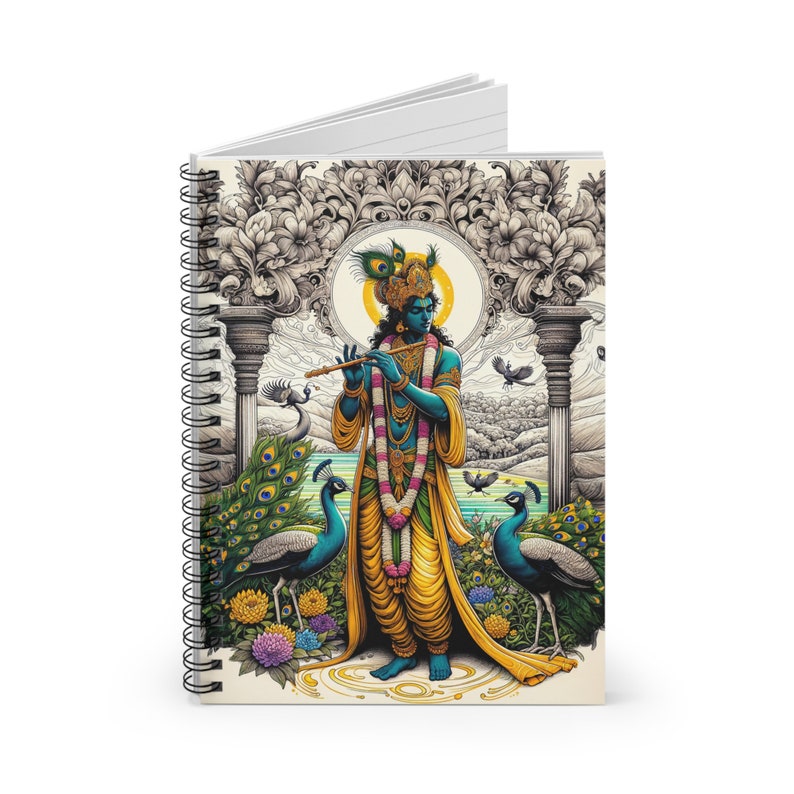 Hindu God Krishna-inspired Journal (118 Ruled Line Pages, 59 Sheets ...