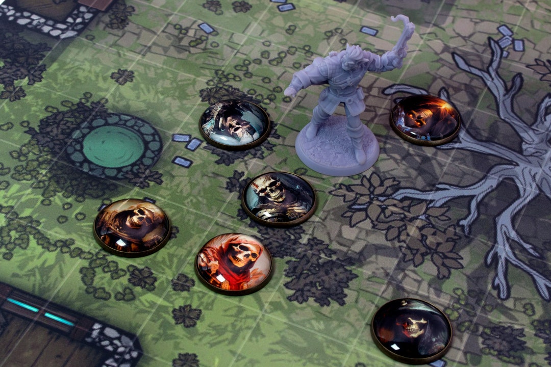 Skeleton RPG Tokens: Glass and Metal DND Tabletop Gaming - Etsy