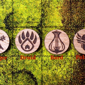 Class Icon Tokens - Wooden RPG DND 5e Gaming and Board Game Tokens - Etsy