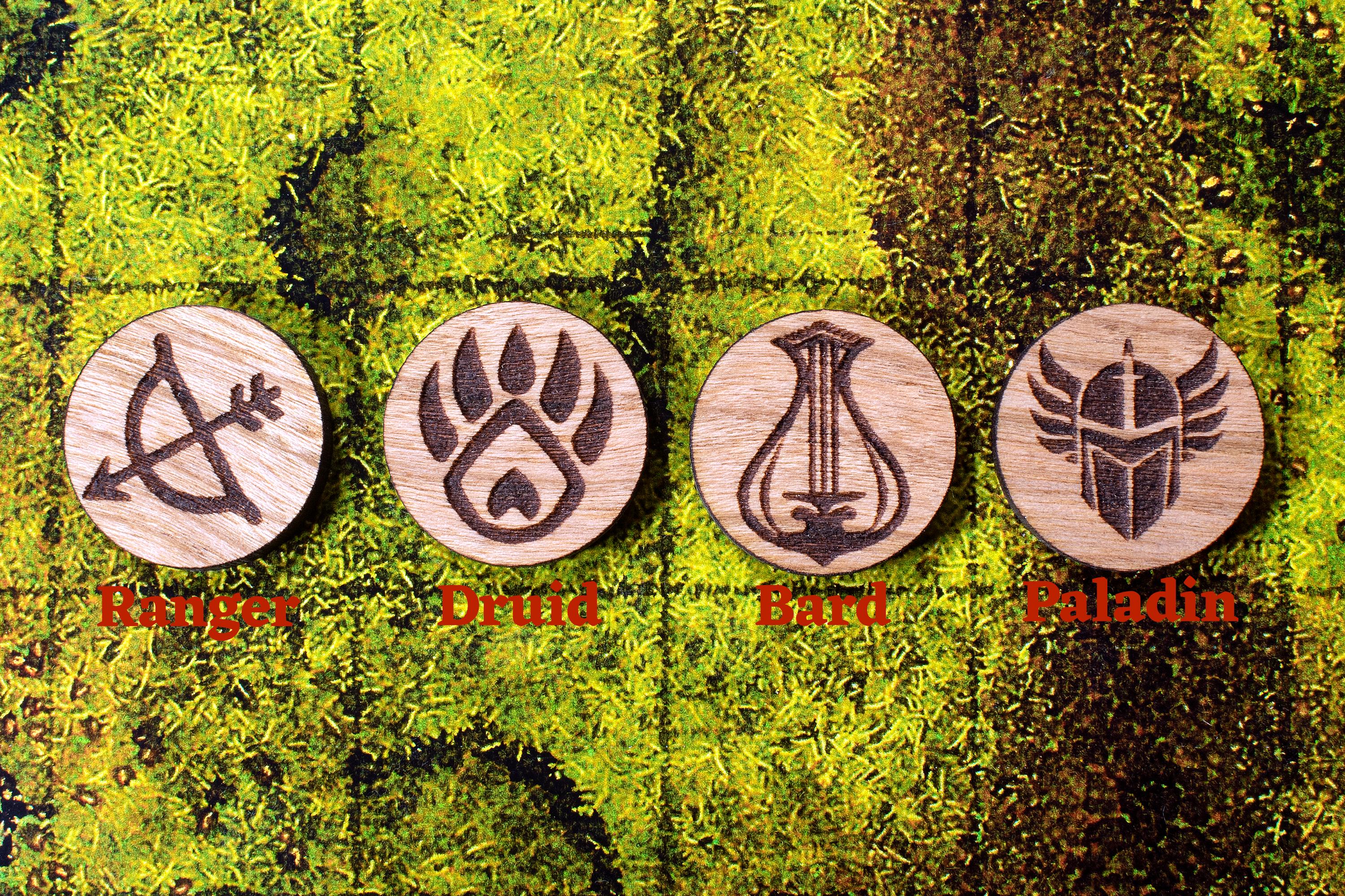 Class Icon Tokens - Wooden RPG DND 5e Gaming and Board Game Tokens - Etsy