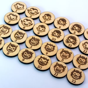Cute Vampire and Werewolf Tokens - Wooden RPG DND 5e Gaming and Board ...