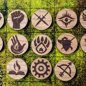 Class Icon Tokens - Wooden RPG DND 5e Gaming and Board Game Tokens - Etsy