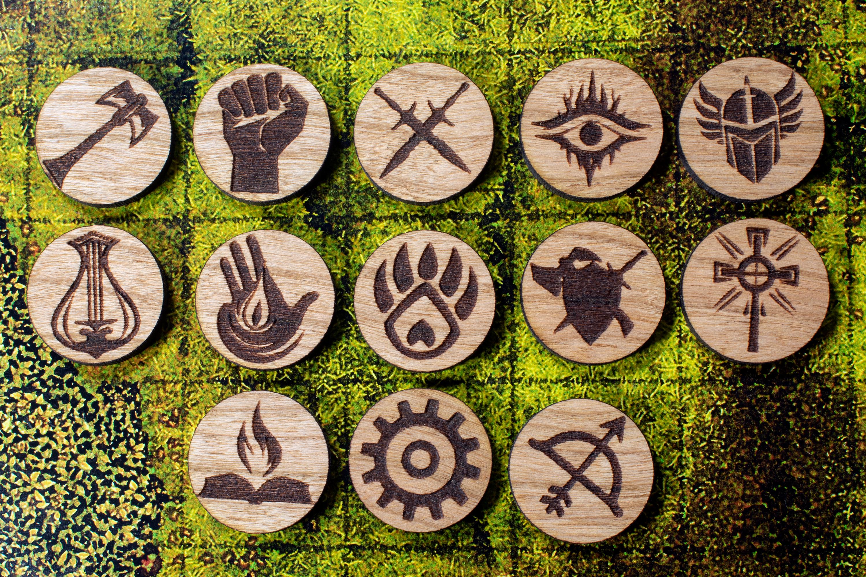 Class Icon Tokens - Wooden RPG DND 5e Gaming and Board Game Tokens - Etsy