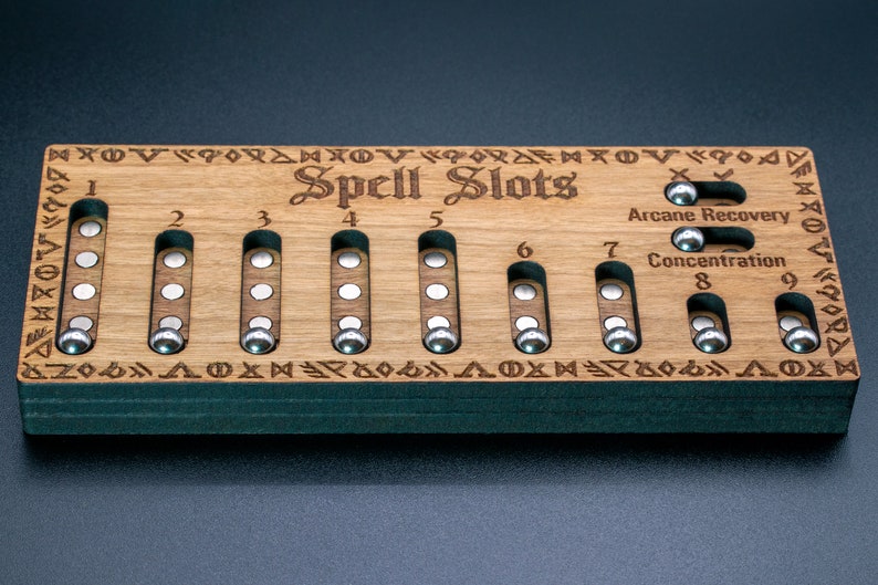 Personalized Wizard Wooden Spell Slot Tracker - DND 5e Counter - Etsy