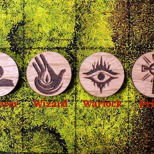 Class Icon Tokens - Wooden RPG DND 5e Gaming and Board Game Tokens - Etsy