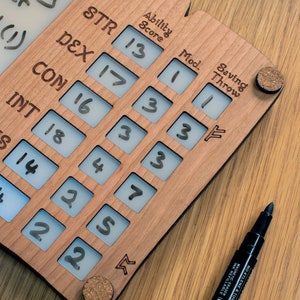 Wizard Magnetic Character Sheet and Stat Tracker - Wooden DND 5e Table ...