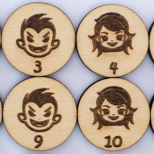 Cute Vampire and Werewolf Tokens Wooden RPG DND 5e Gaming and Board ...