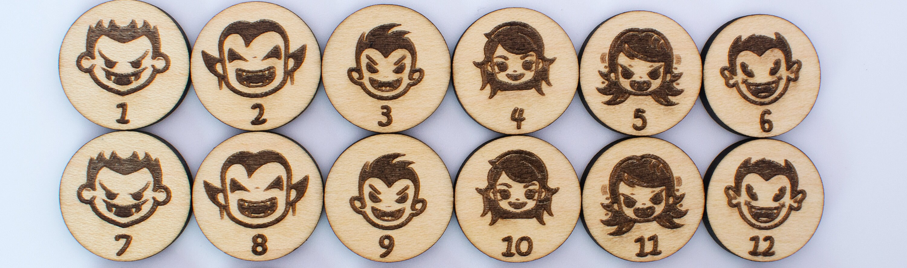 Cute Vampire and Werewolf Tokens Wooden RPG DND 5e Gaming and Board ...