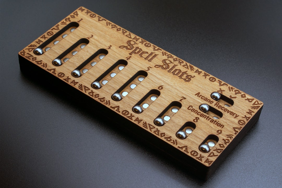Personalized Wizard Wooden Spell Slot Tracker - DND 5e Counter - Etsy